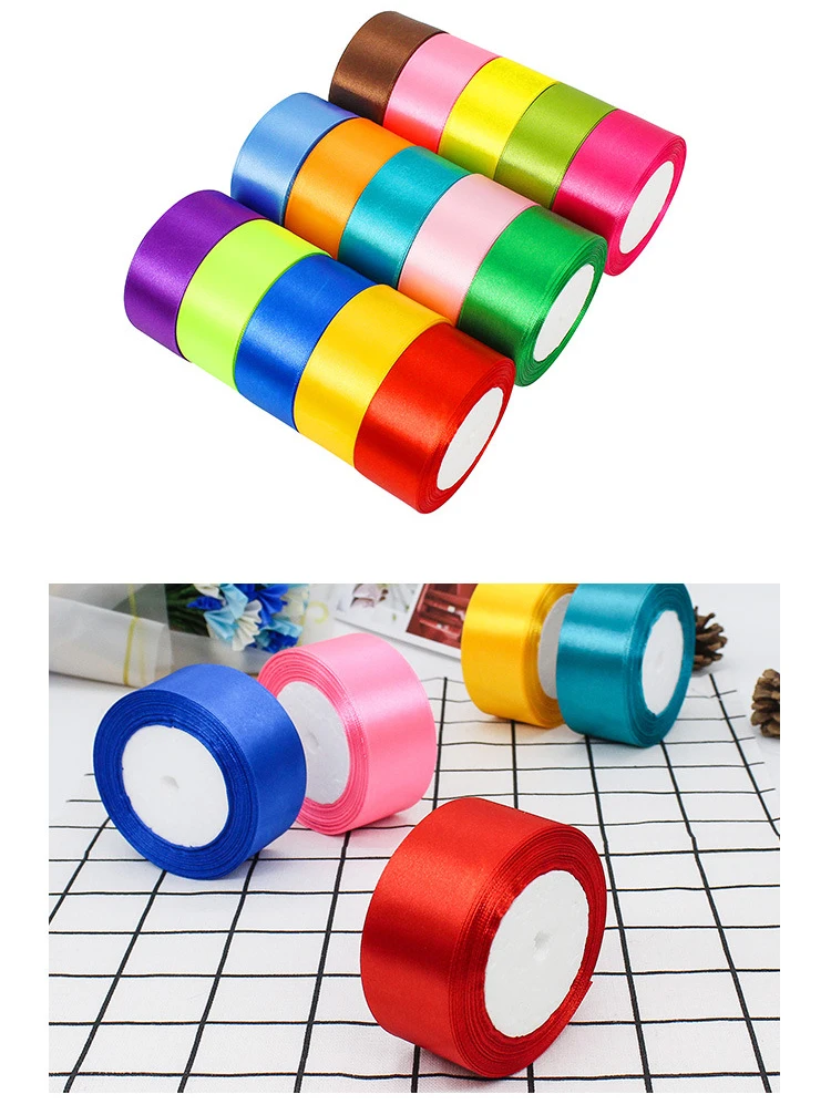 Satin Ribbon 4cm Wide 25yd Bow No Color Wedding Favors Flower Grosgrain ...