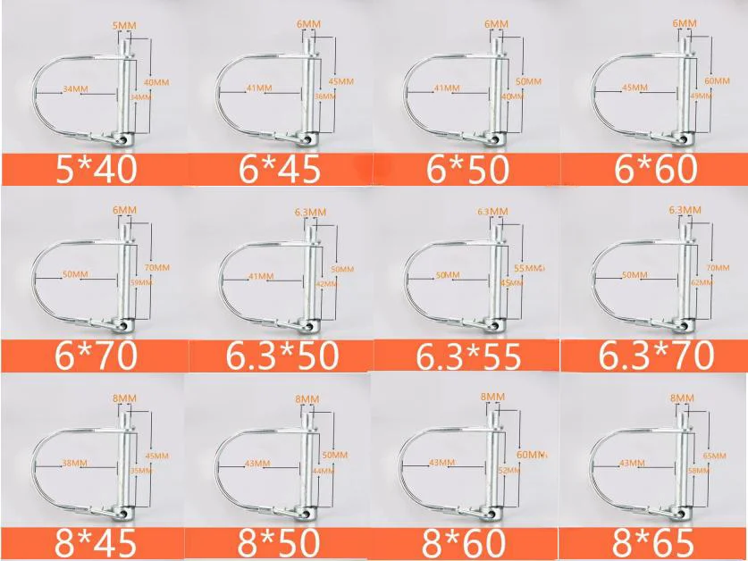 M6 M8 M1o Stainless Steel Square Style Double Wire Tab Lock Pins D ...