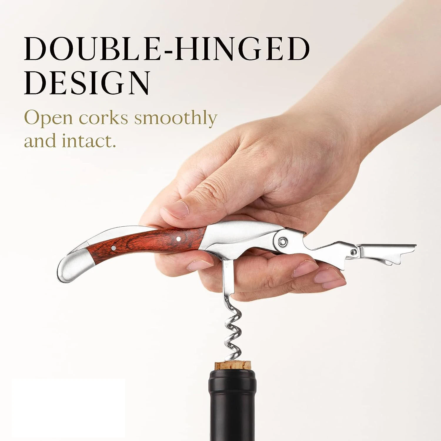 Professional Stainless Steel Corkscrew Pakka Wooden Handle Waiters ...