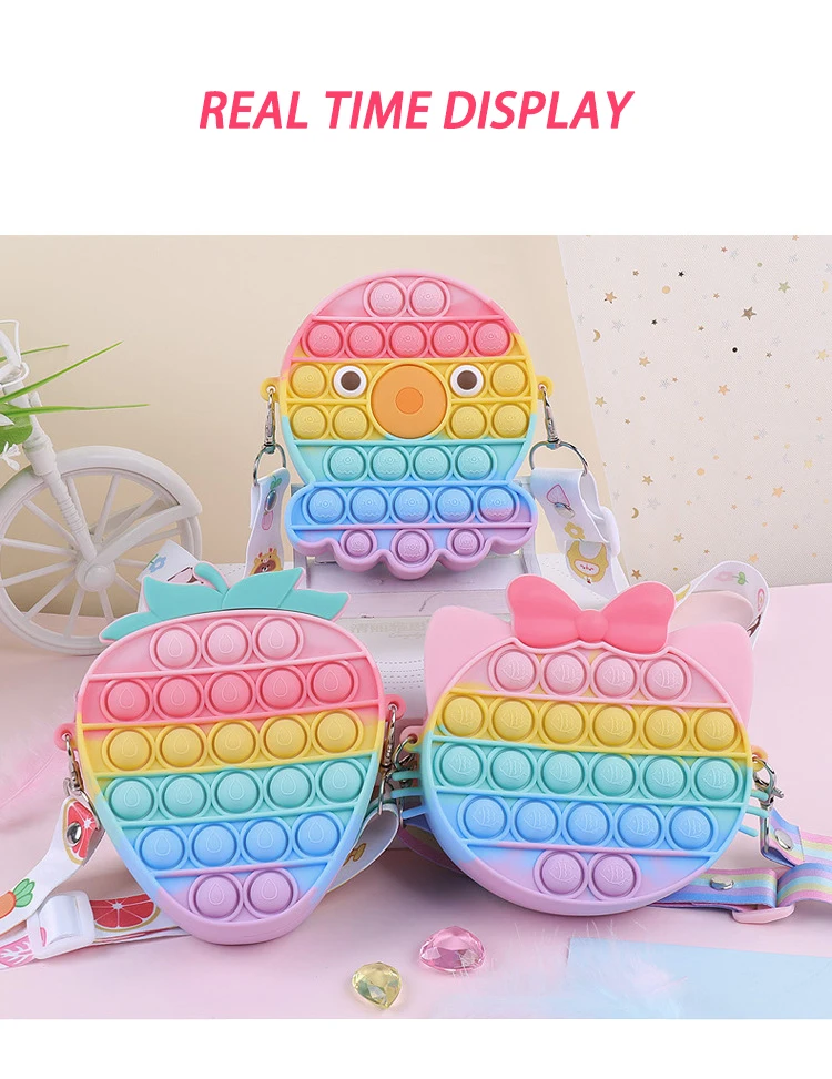 Mini Pop Purse for Girls Crossbody Pop Bag Toy Push Bubble Handbags ...