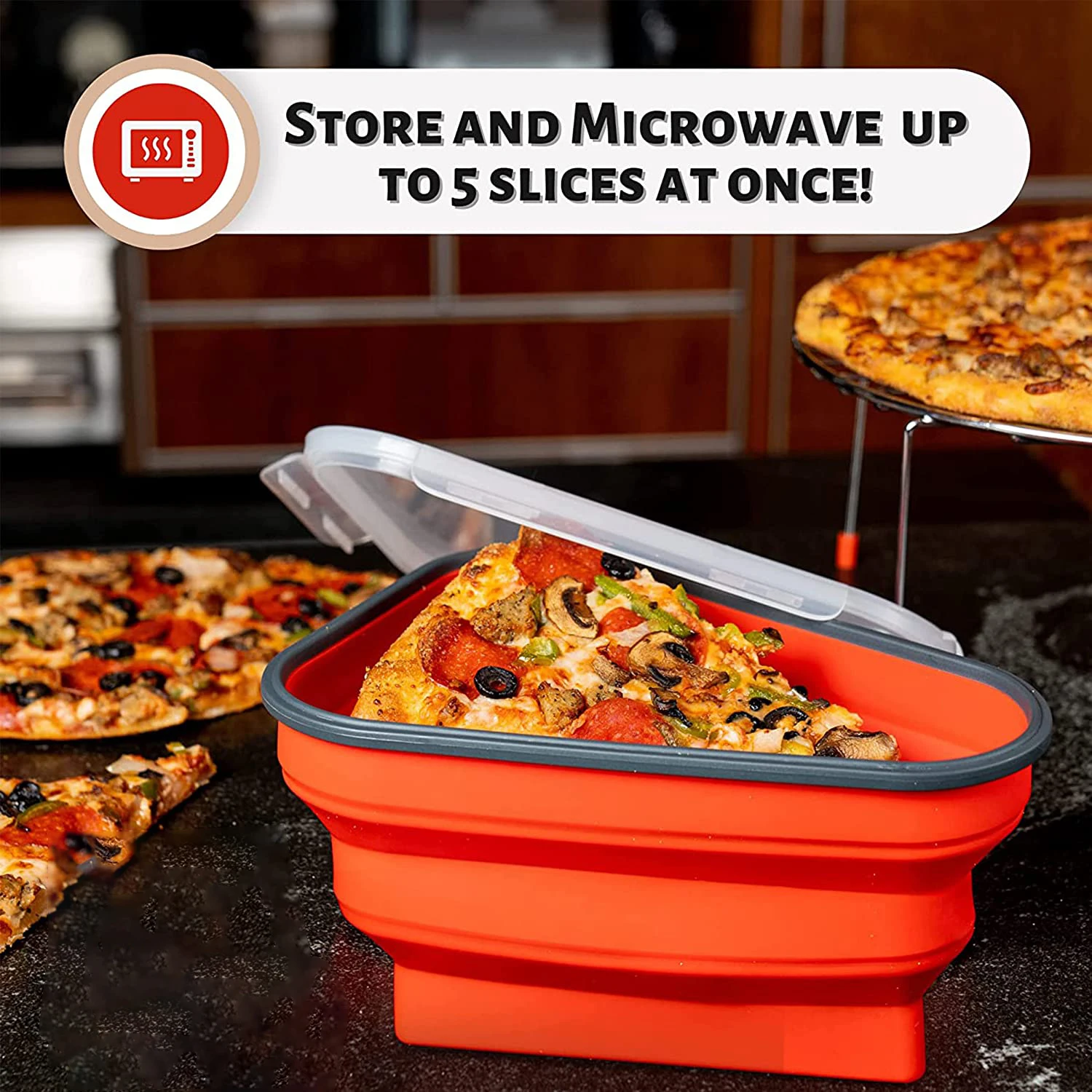 Cr Foldable Pizza Storage Container Baking Tools Heat Resistant Storage ...
