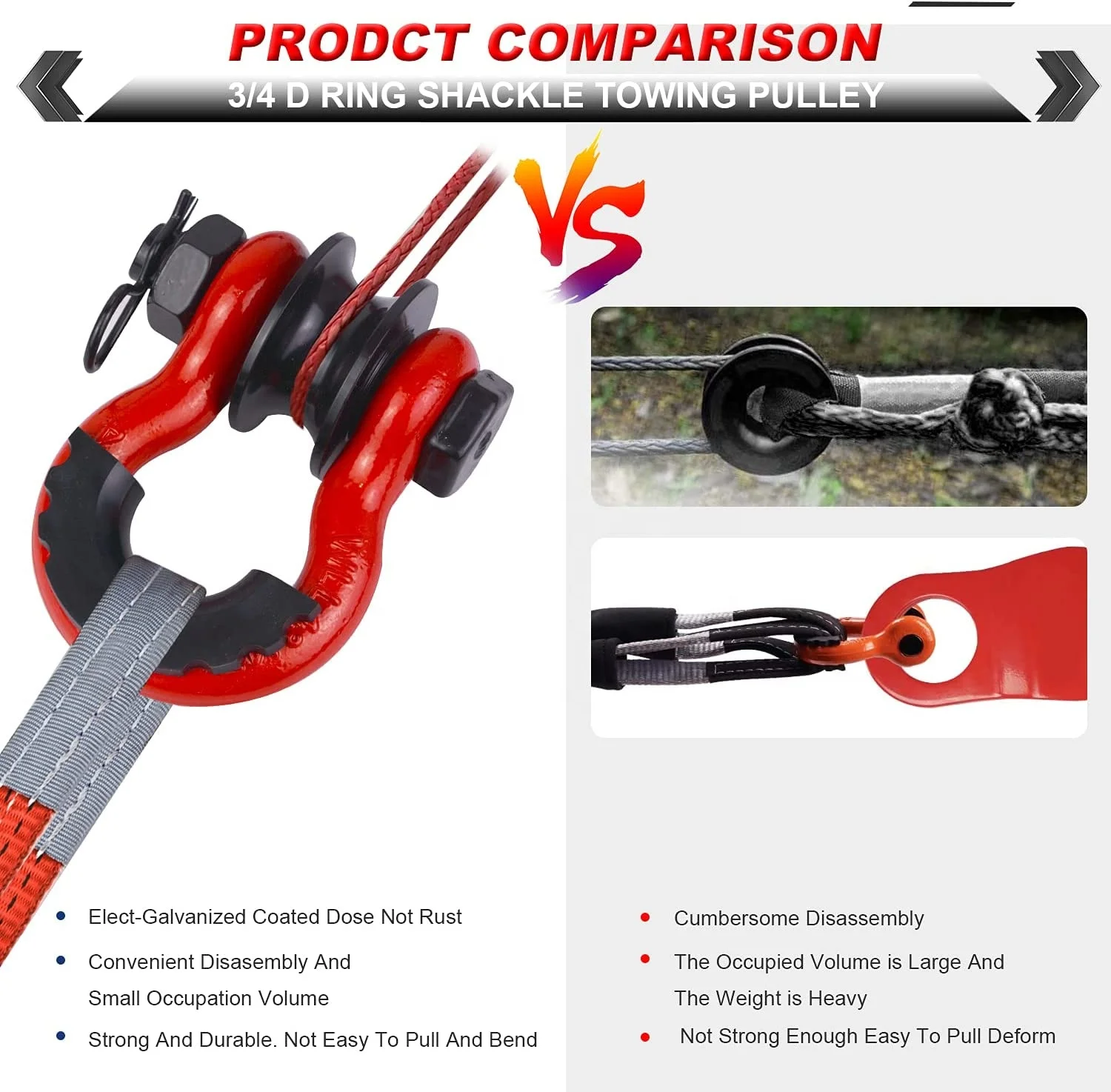 Drop Forged Towing G2130 Bow Shackle 4.75T for off-Road Vehicles