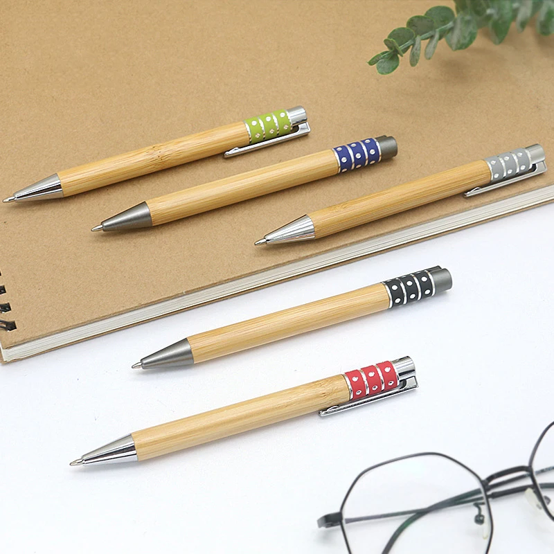 Bamboo Wooden Sustainable Retractable Ballpoint Pen With Reusable - Buy ...