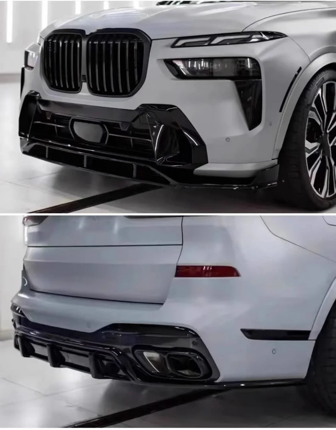 For Bmw X7 Style Modified Front Rear Lip Grill Mask Side Skirt Tail ...