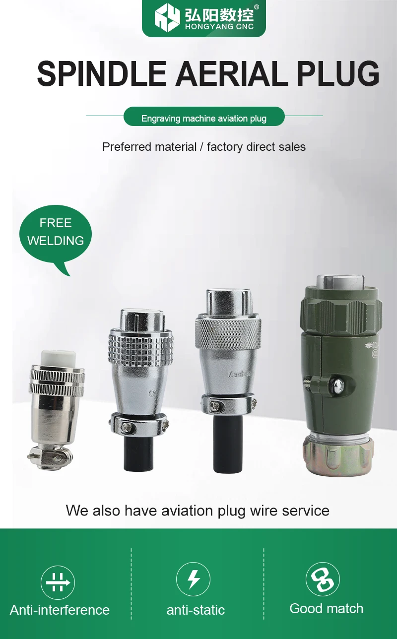 Spindle Aviation Socket Connector Plug Socket 4 Core Cnc Spindle ...