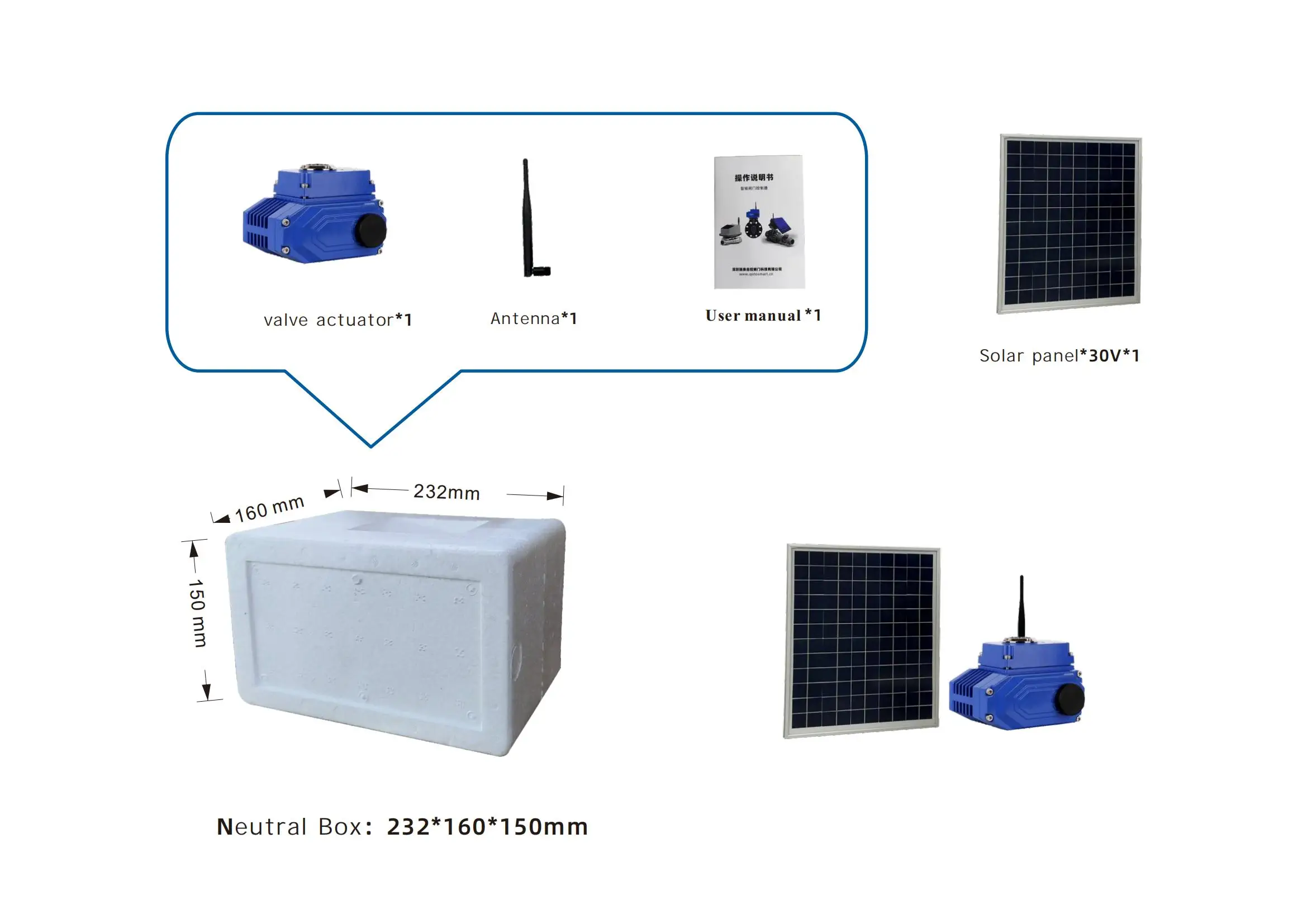 Web Operation Mqtt Connection Smart Motorized Valve Solar Panel ...