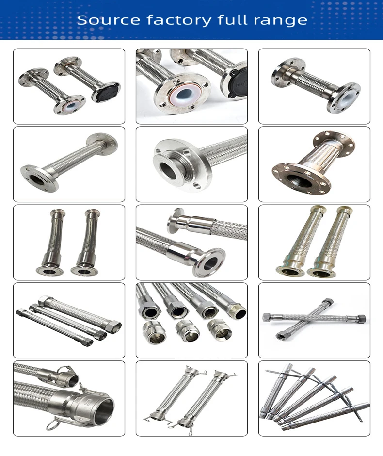 Flange Connected Flexible Metal Corrugated Pipe 1000mm Metal Braided ...