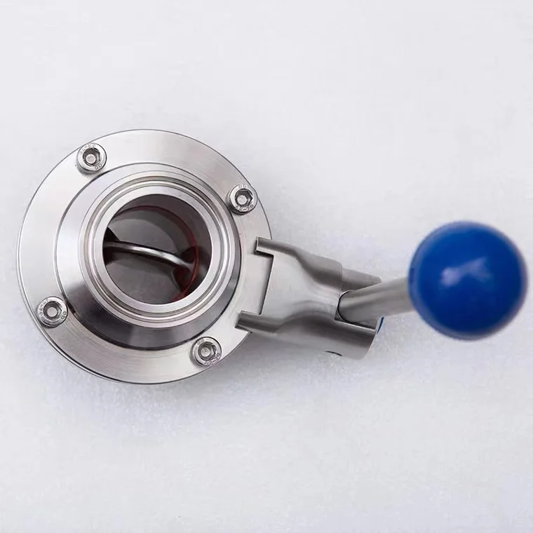 Ss304 Sanitary Manual Triclamp Butterfly Valve With Multi Position ...