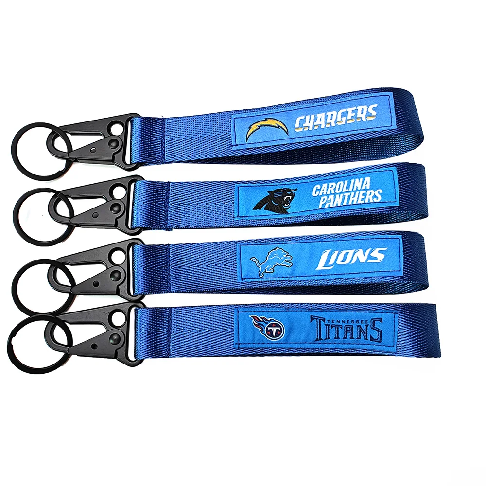 2023 High Quality Custom Nfl Carabiner Keychain Short Wrist Strap With ...