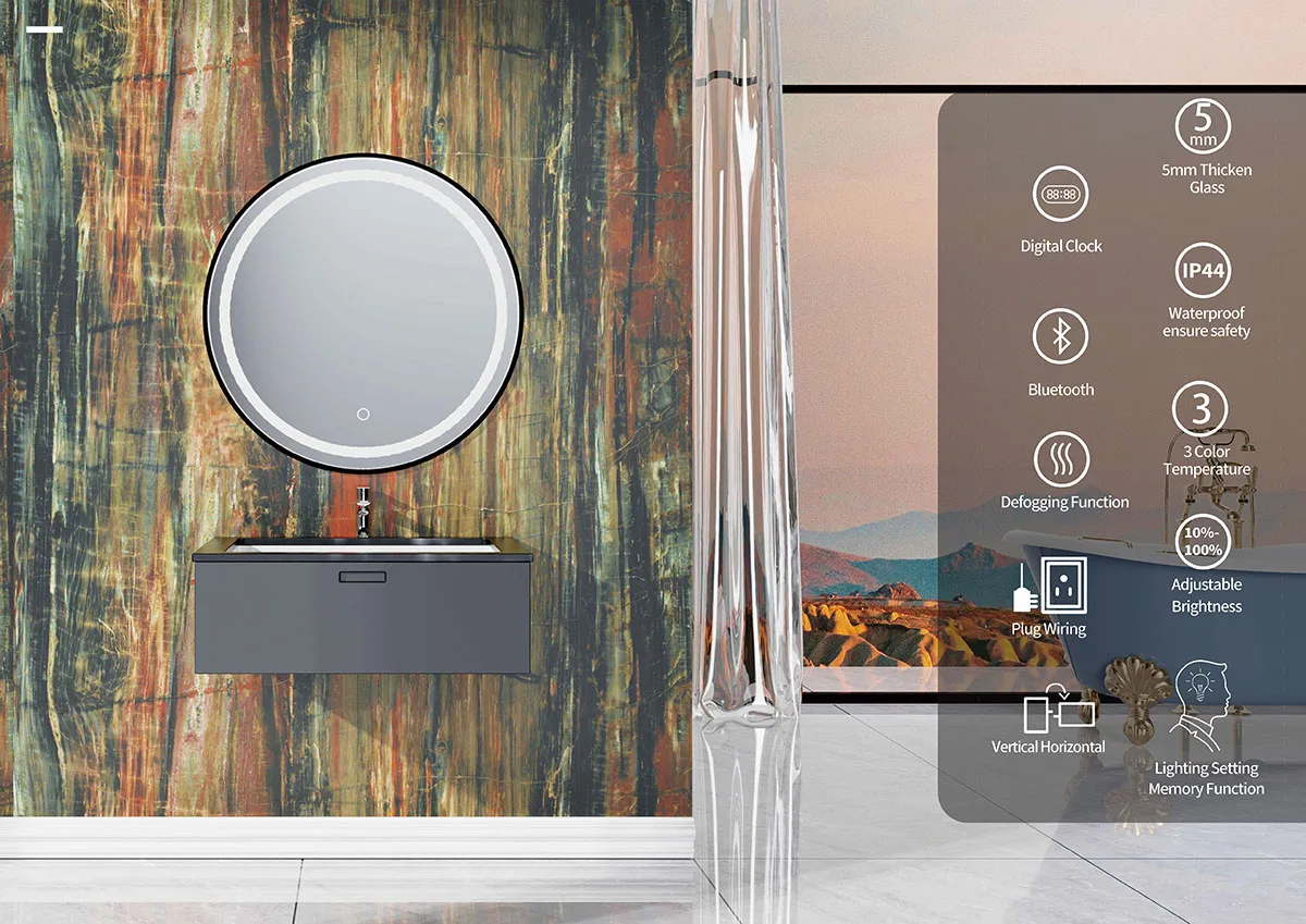 Modern Frameless Touch Sensor Smart Bath Mirrors for Hotel Backlit Led ...