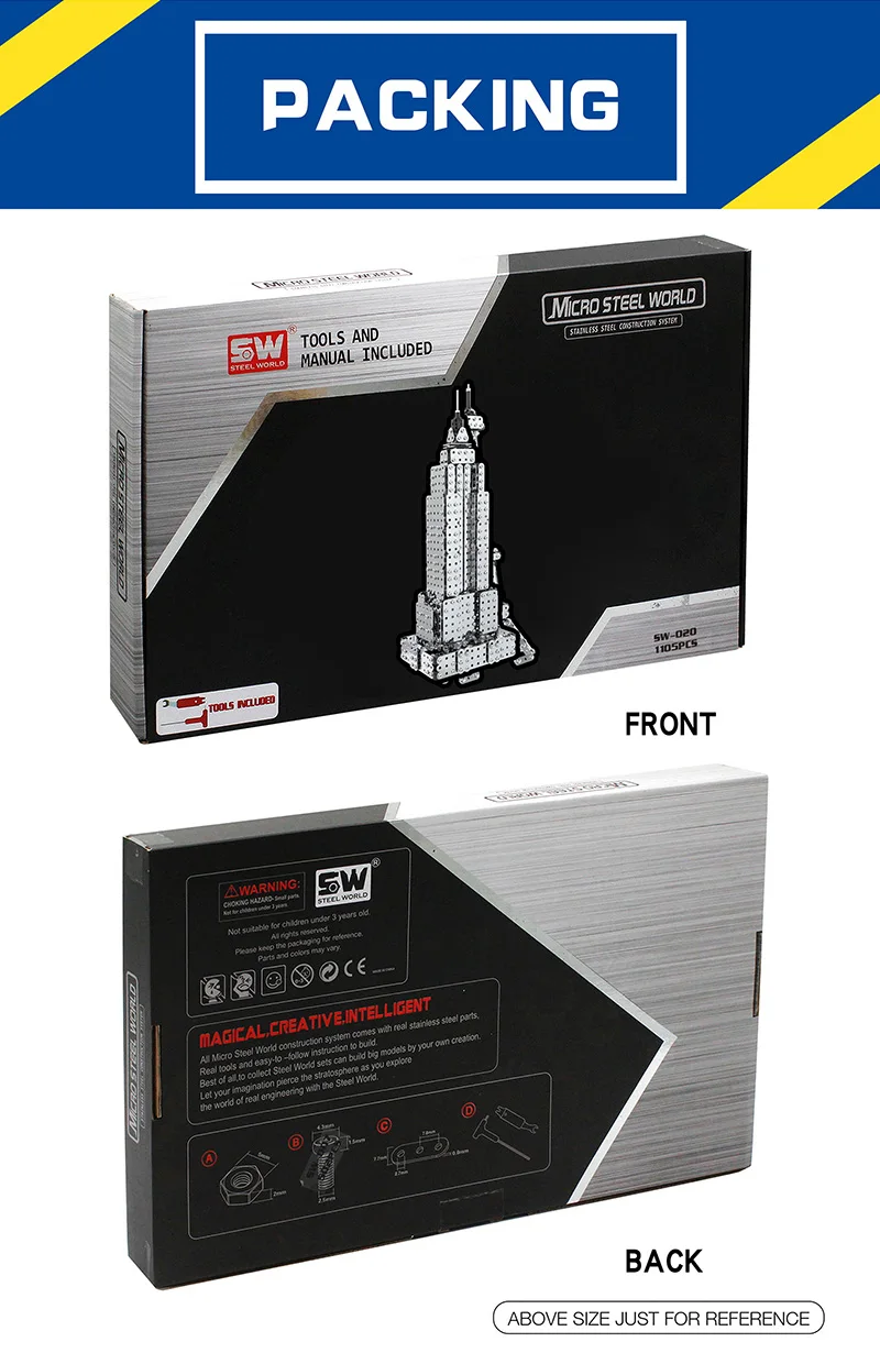 Empire State Building Model Metal Building Block Toy Stainless Steel ...