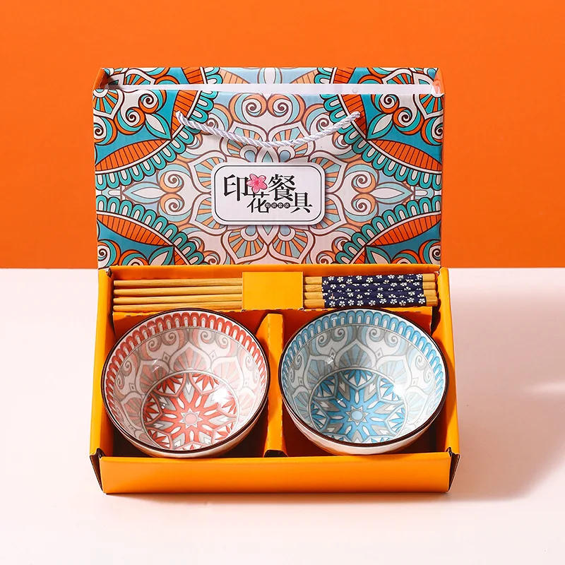 Colorful Printed Under Glazed Boho Gift Set Kitchenrice Salad Bowl Gift ...