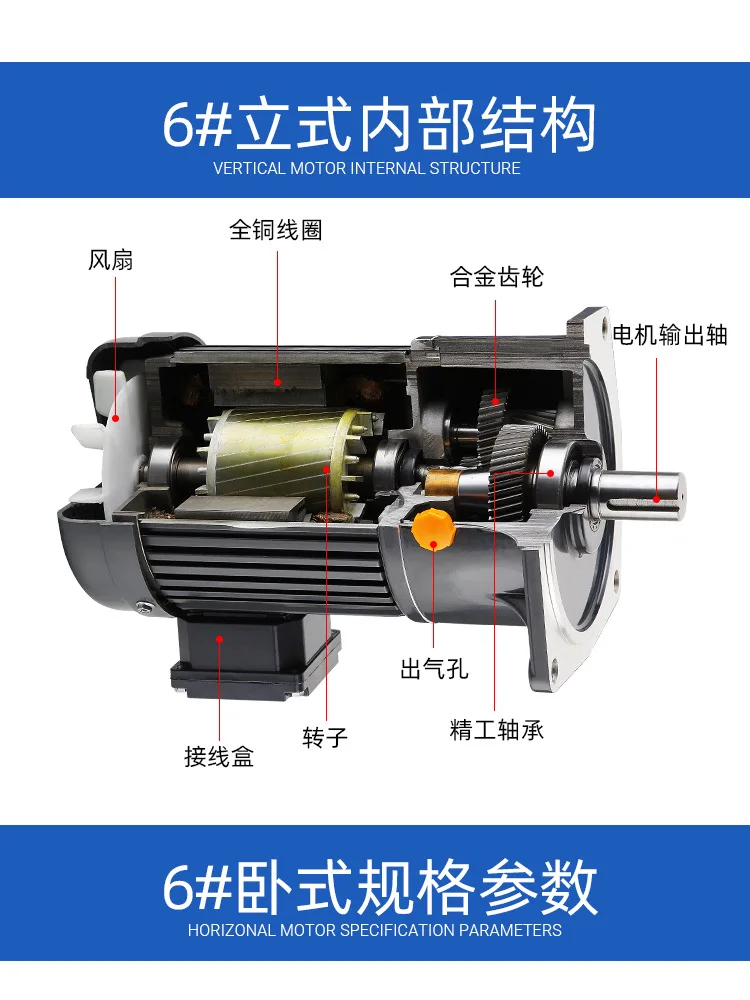 High Efficiency 220v/380volt 750watt Ac Gear Motor For Electric Car ...
