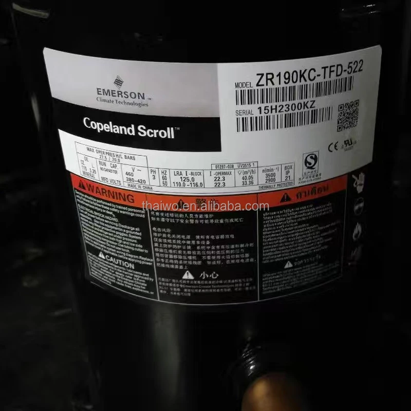 Emerson 15hp Copeland Compressor Zr190kc Tfd 522/ Zr190kce Tfd ...