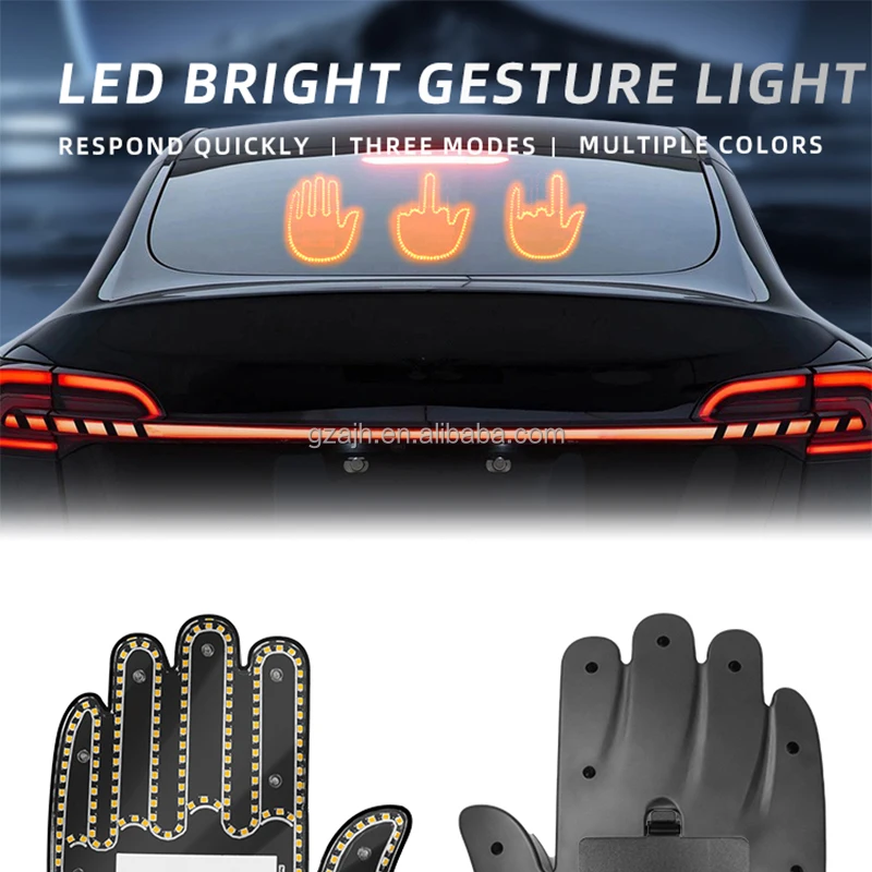 Wireless Gesture Finger Light Car Window Light Middle Finger Creative ...