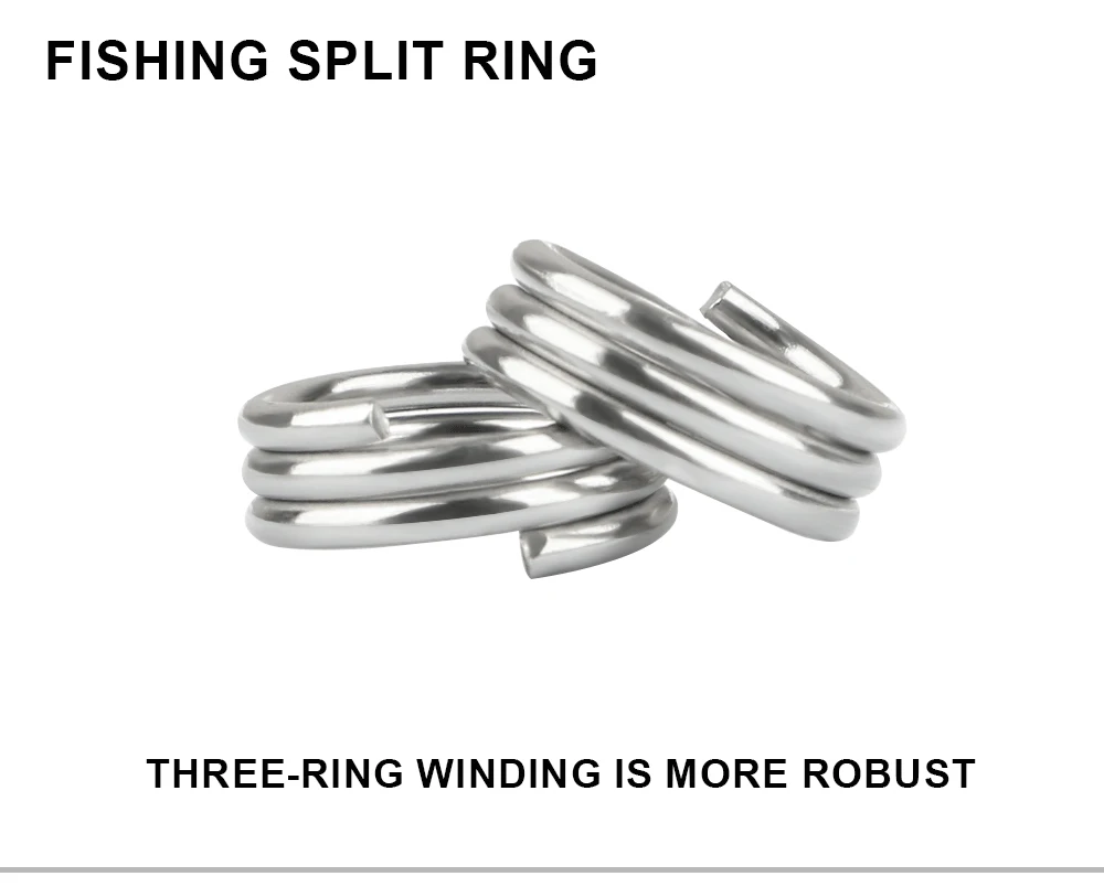 Fishking 100 Pcs Split Ring Heavy Duty Power 3 Layer Split Ring For Fishing Jigging Swivels ...