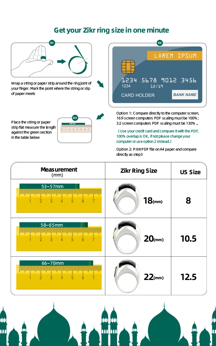Muslim Quran Smart Counter Ring Counter Equantu Digital Zikr Ring Touch ...