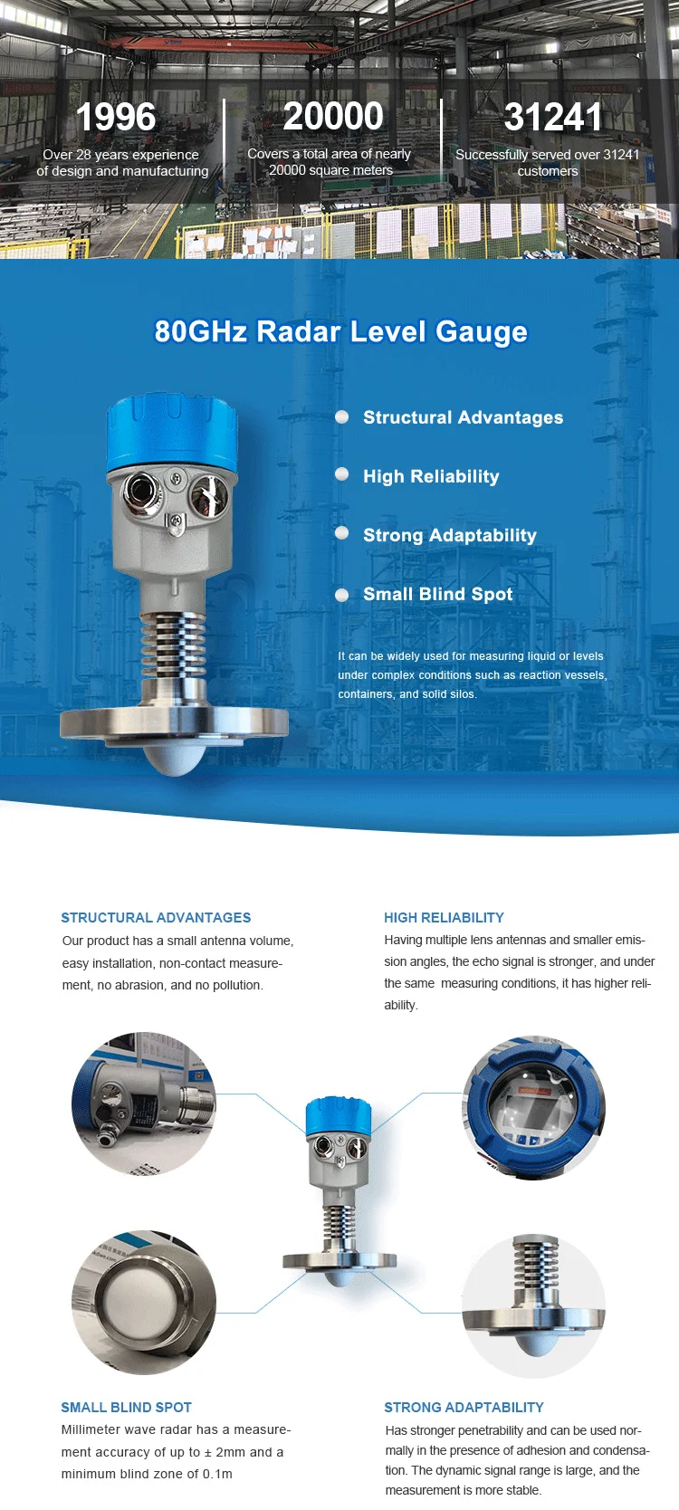 Modulation radar Object Liquid Level Gauge Guided Wave Radar Level ...