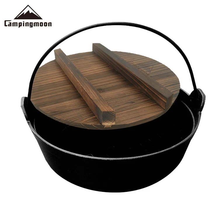 Campfire Cookware Hanging Pot Camping Grill Outdoor Cooking Pot Cast ...