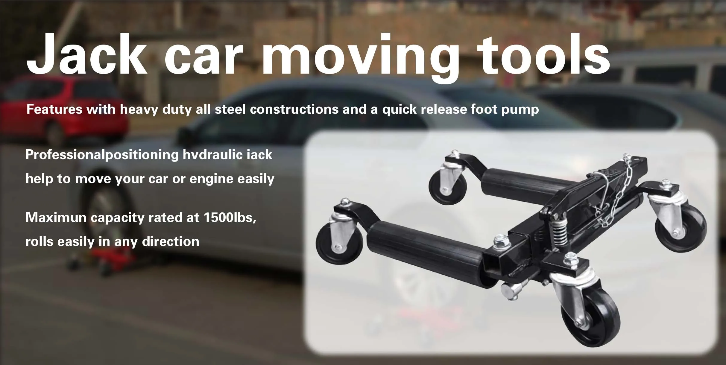 Car Jack Vehicle Mover Tow Dolly Universal Moving Tool Wheel Towing ...