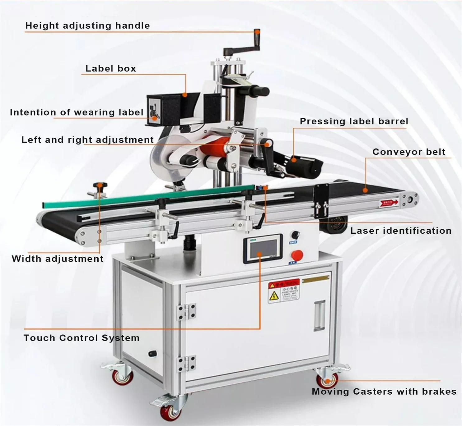 0.6m Labelling Table Top Semi Square Card Full Automatic Multi-function ...