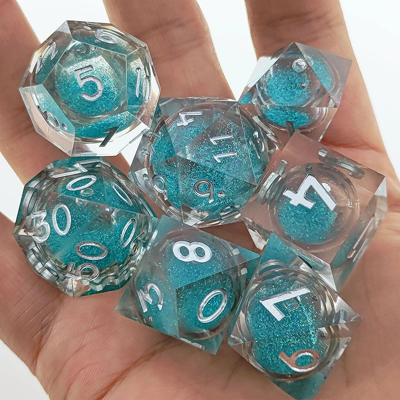 Handmade D20 Dice Liquid Core Blue Liquid Core Dice For Dnd Games - Buy D20 Dice Liquid Core ...