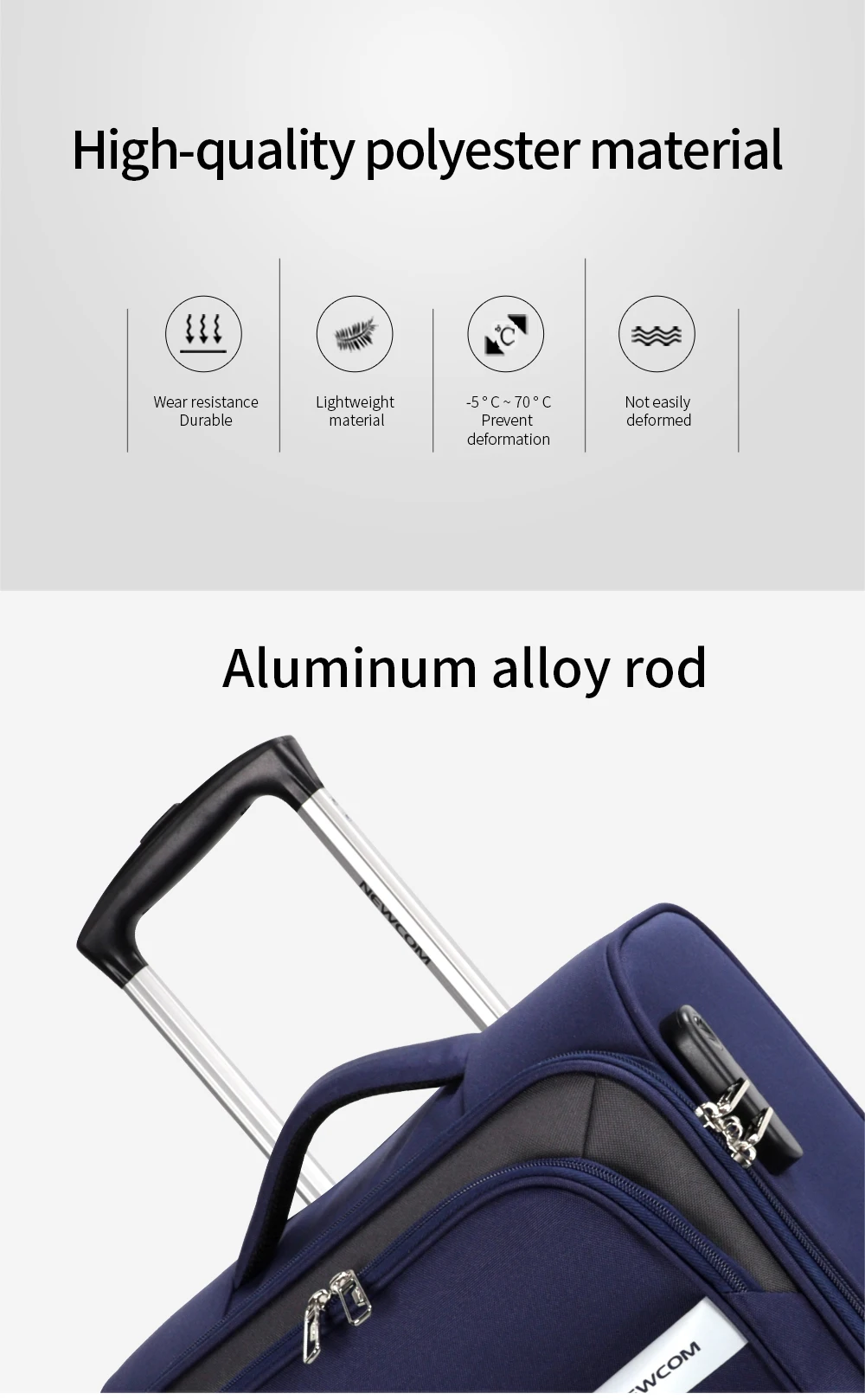 Rolling Roller Trolley Suitcase Cabin Soft Shell Case Bag Travel ...
