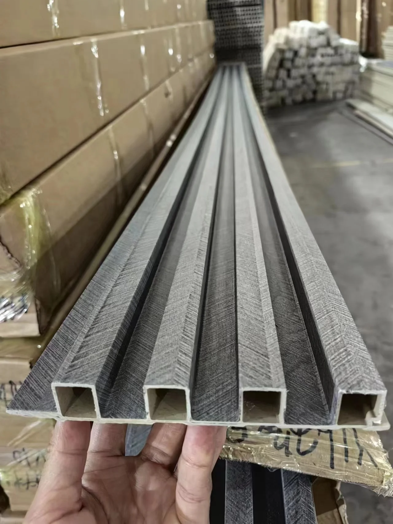 Plastic Wood Composited PVC WPC Decking Profile Louver Wall Cladding ...