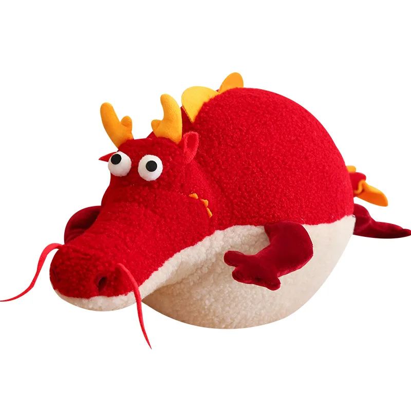 Linda Year Of The Dragon Mascot Cute Round Doll Round Dragon Pillow ...