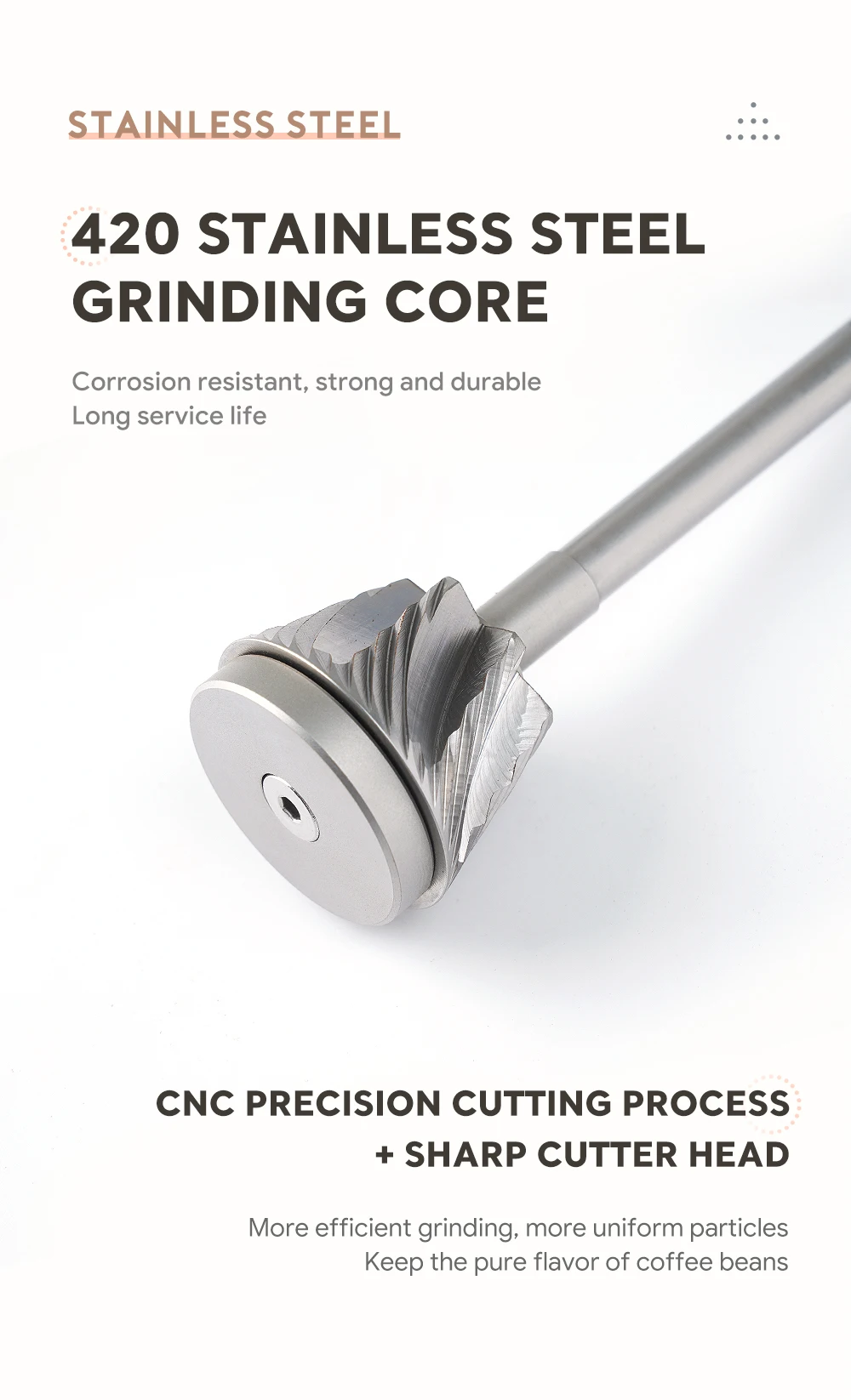 Manual Coffee Grinder Portable Adjustable Stainless Steel 7 Core Burrs ...