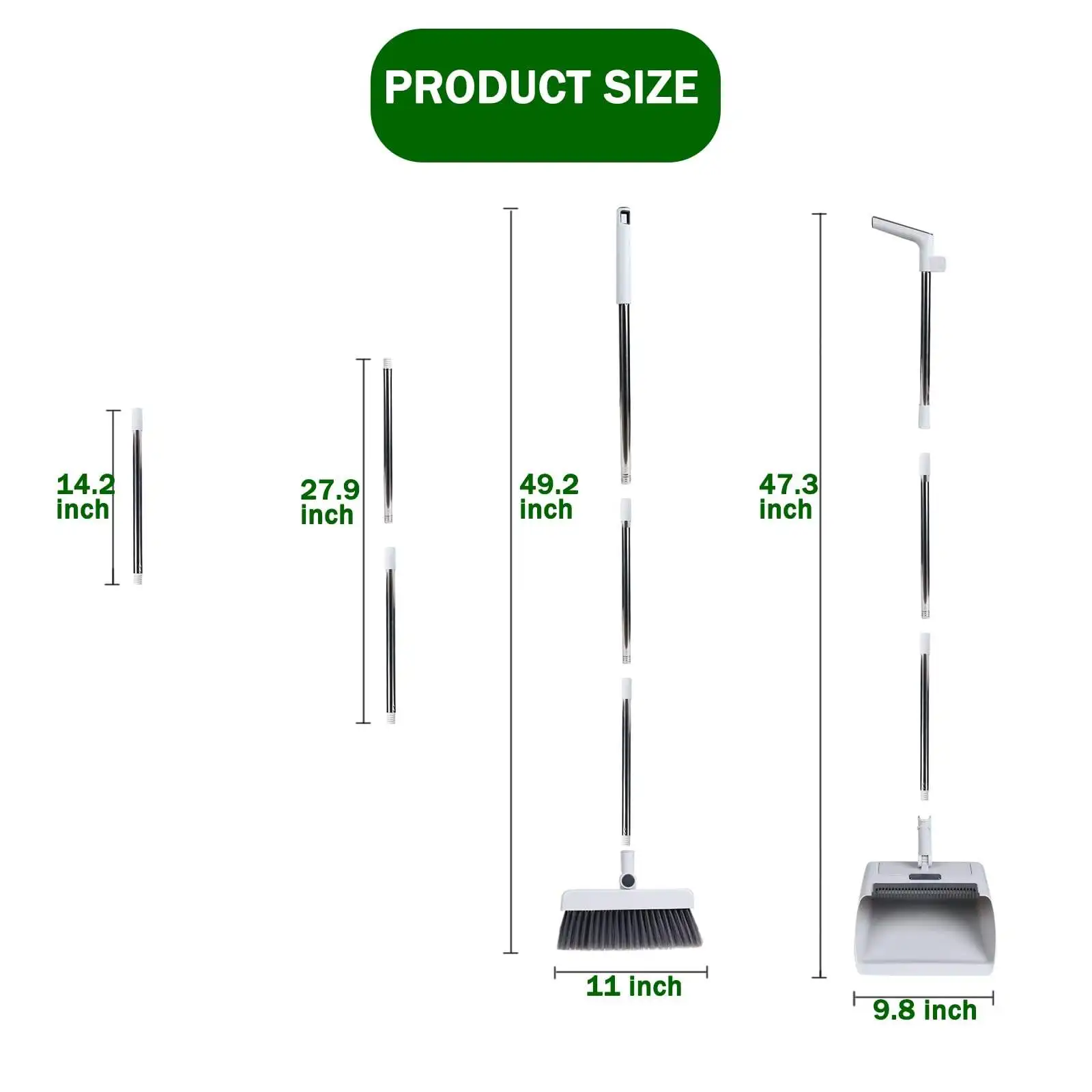Outdoor Indoor Sweeping Broom Easy Assembly Durable Home Floor Cleaning ...