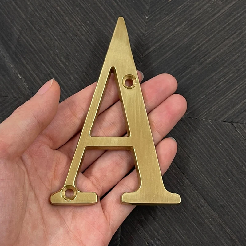 4 Inch. 10cm Solid Brass Letters Modern House Number Door Numbers ...