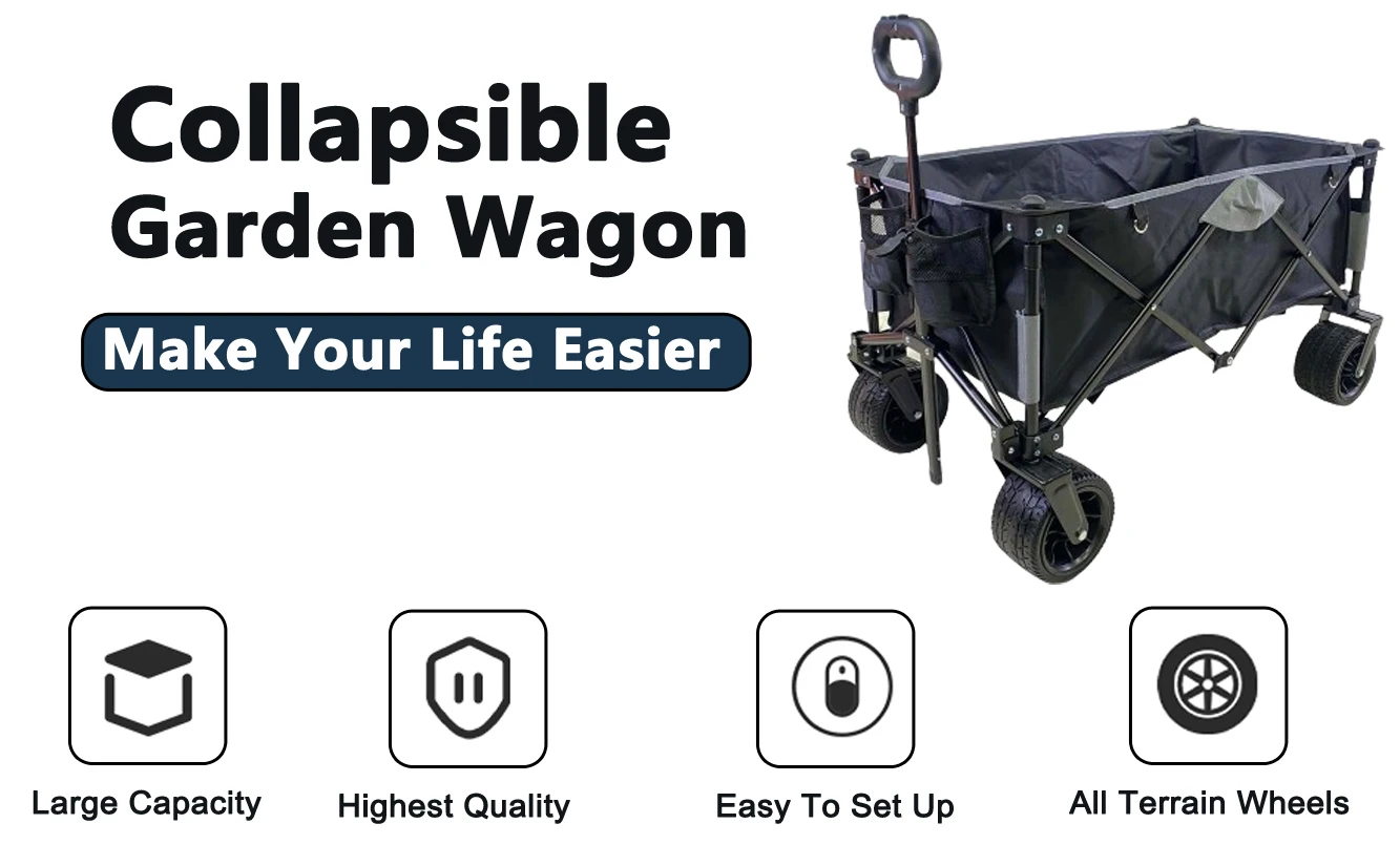 Collapsible Stainless Steel Four-Wheel Folding Trolley Cart Durable ...