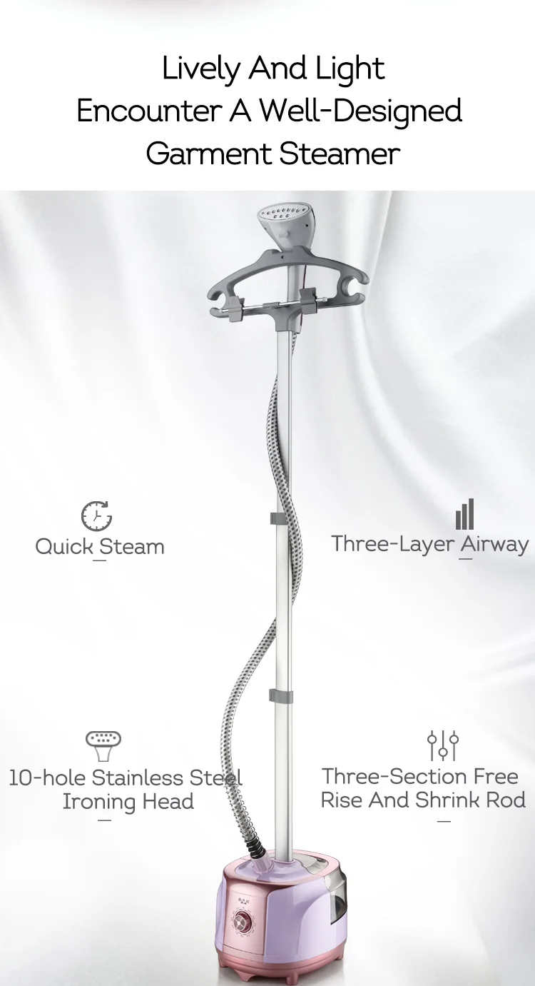 Single Pole Standing Steamer Iron Hanger Vertical Electric Garment ...