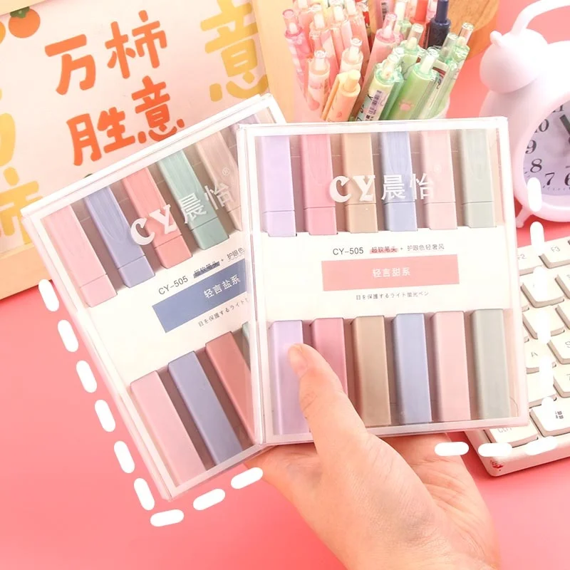 Oem Custom Affordable Highlighter Rectangular Marker Pen Macaron Pink ...