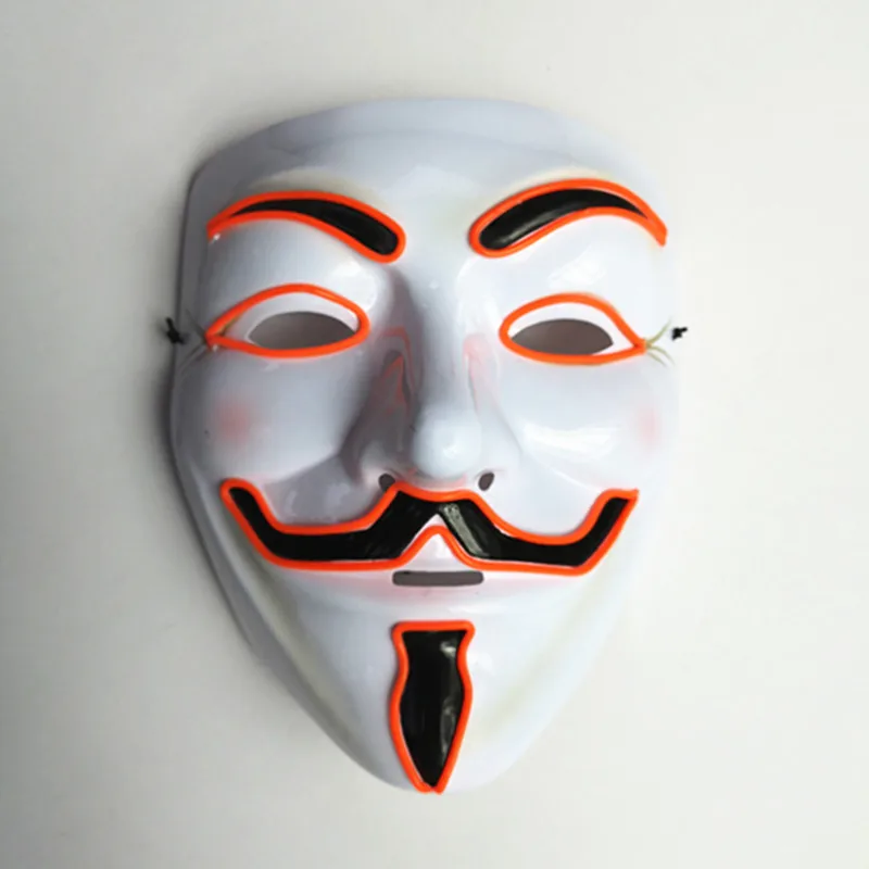 10 Colors White V Neon Led Flashing Mask Vendetta Mask Resin Anonymous ...