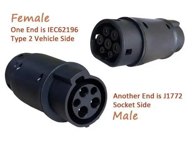 Ev Cable Adapter For Ev Car Type 1 To Type 2 Hybrid Plug In Charging ...