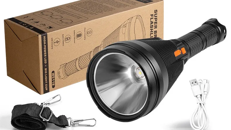 Big Torch Light Cup Tricolor Rechargeable Xhp50 Led Searchlight Torches ...