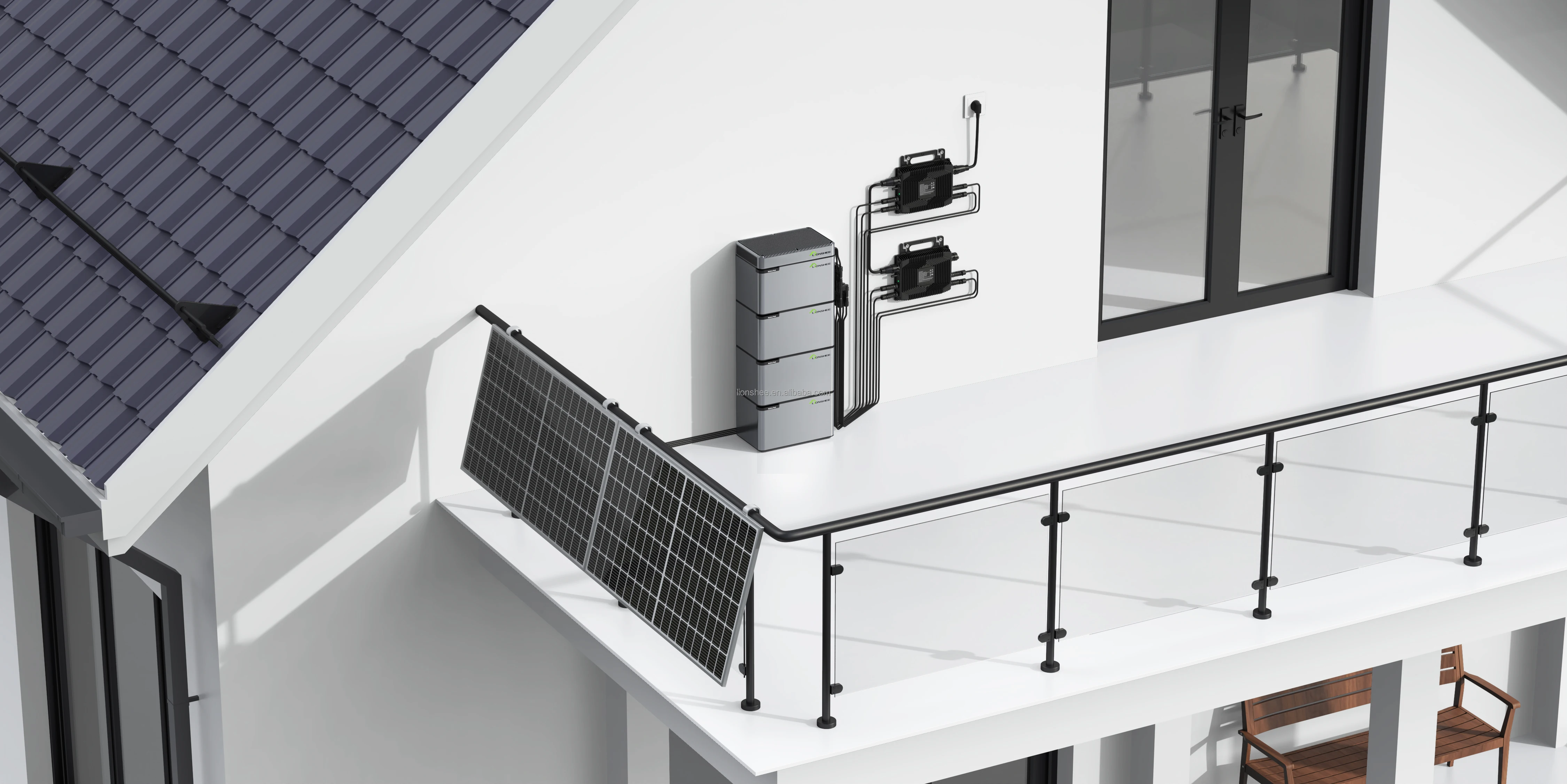 Photovoltaic Solar Balcony Power Plant 800W 1600W 2000W Plug and Play ...