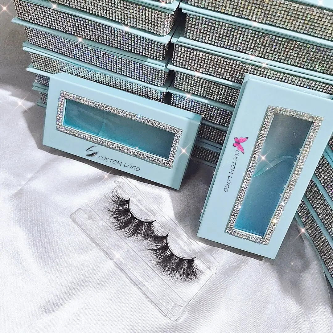 Pink Eyelash Packaging Box With Chains Lashbox Wholesale Fiber False ...