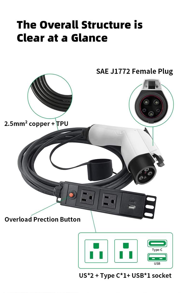 Amagicar Portable Discharge Gun Electric Car Discharge Plug Ev Portable ...