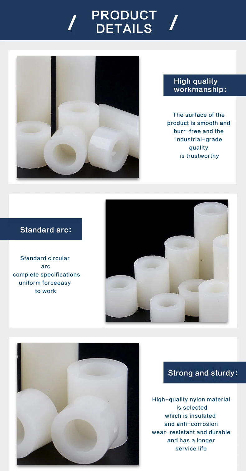 Nylon Spacer Support Plastic Pcb Spacer Support Nylon Unthreaded Round ...