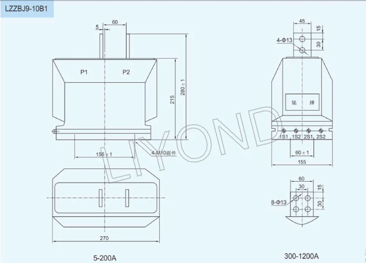 High Voltage Current Transformer LZZBJ9-10 CT Post Type Casting Insulation 10kV Current ...