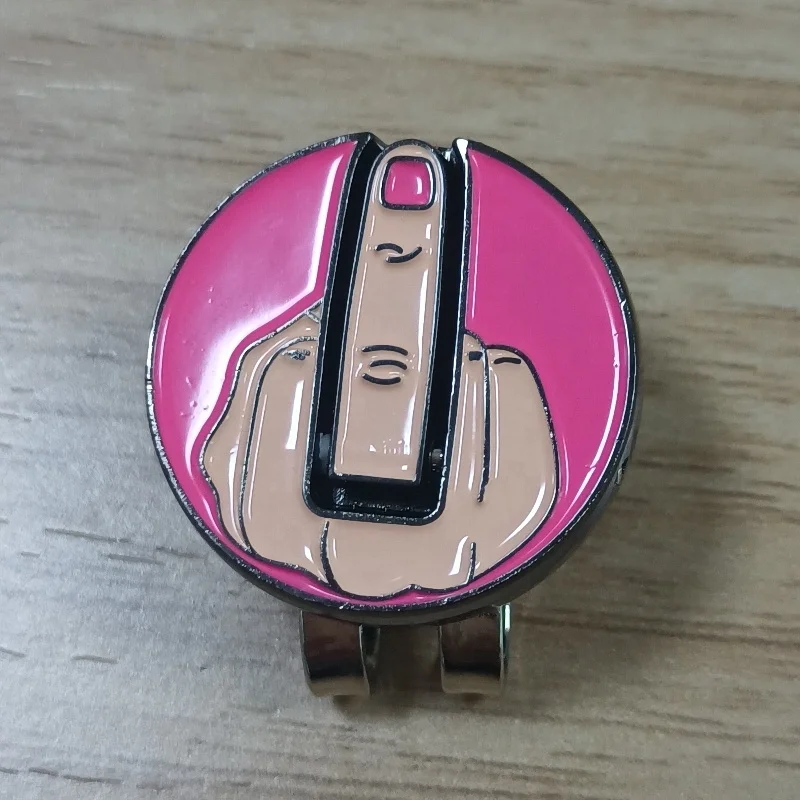 Edgy Style Metal Middle Finger Golf Ball Marker Durable Enamel Process ...