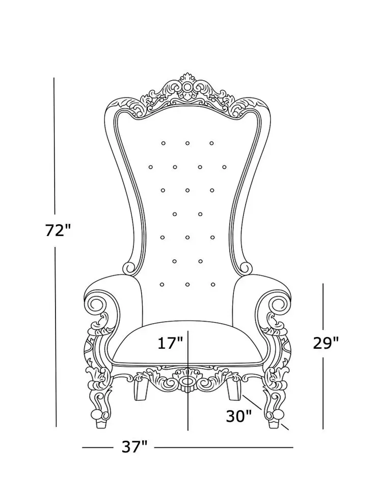 Royal Luxury High Back Party Rental Chairs - Gold Throne