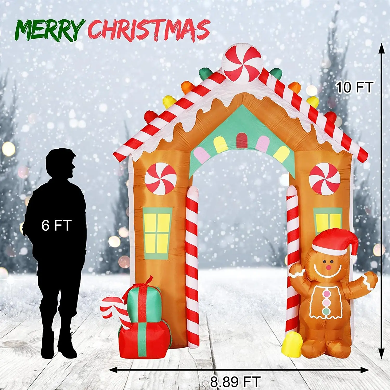 10ft Candy Archway Christmas Inflatable Gingerbread Arch Outdoor ...