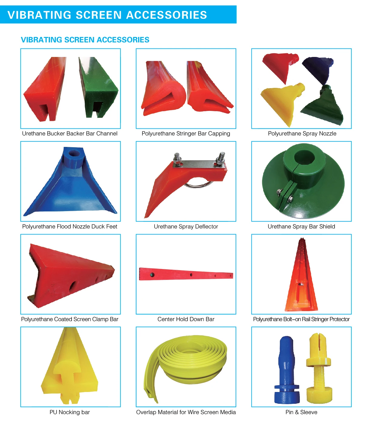 KOSIN Polyurethane Rubber Vibrating Screen Stringer Bar