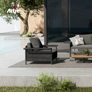 Artie Modern Wicker Outdoor Furniture Balcony Single Lounge Sofa Garden ...