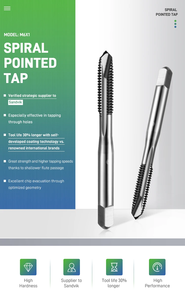 Iso Thread Spiral Point Machine Tap Threading Cnc Tool Machine Pointed ...