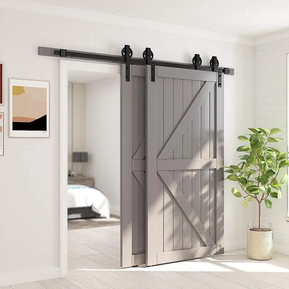 Bi-folding Sliding Mirrored Barn Door Kit - BAO RUN Hardware